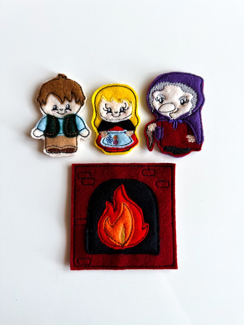 Hansel and Gretel Felt Finger Puppet Story Bag, Storytelling for Kids ...