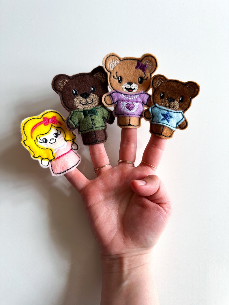Goldilocks and the Three Bears Felt Finger Puppet Story Bag ...