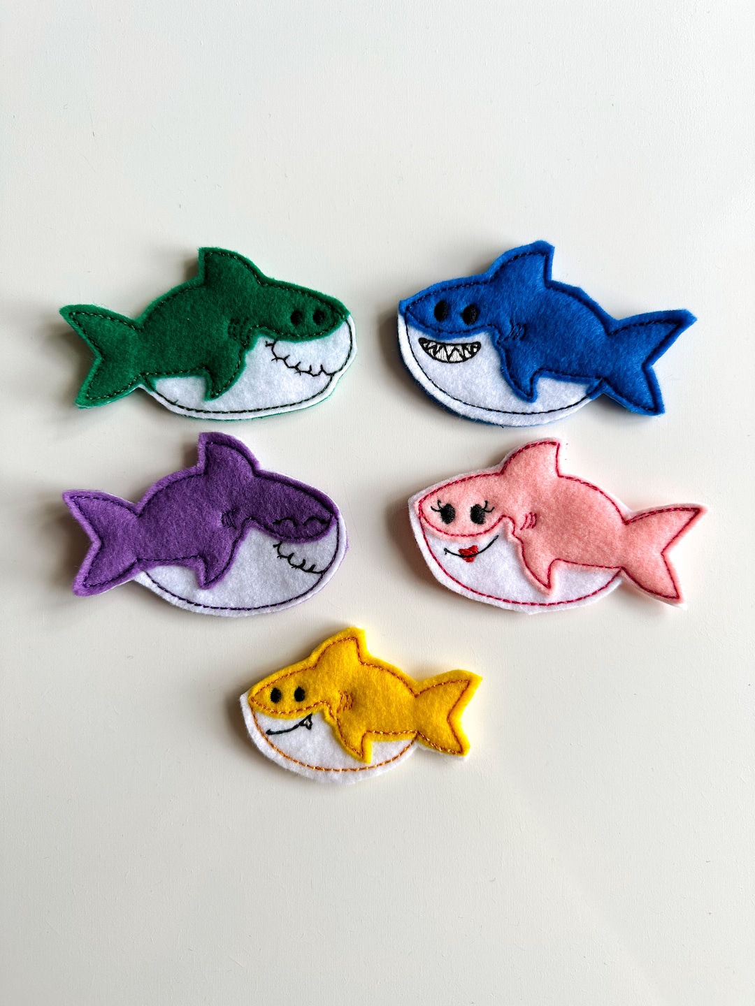 Baby Shark Family Felt Finger Puppet Story Bag, Storytelling for Kids ...