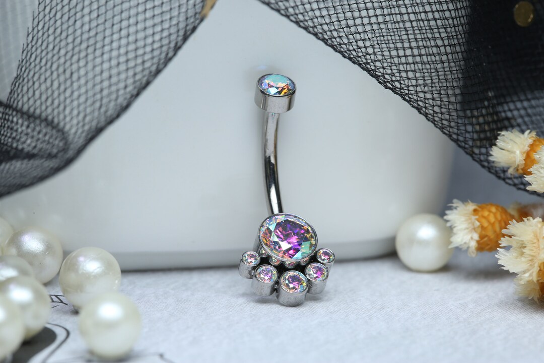 Cute Cat Claw Belly Button Ring Cubic Zircon Belly Button Ring Internal ...