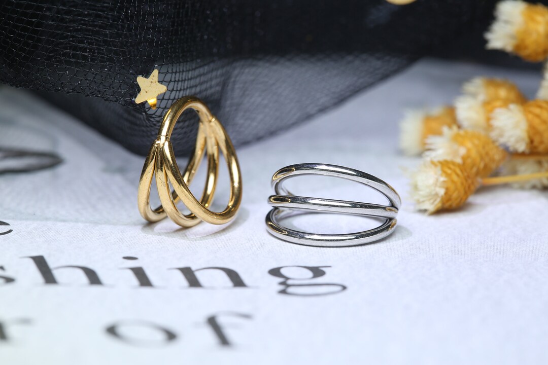 Basic Three Split Ring Nose Ring Nose Ring Sleep Ring 316L 16G 18G 20G ...