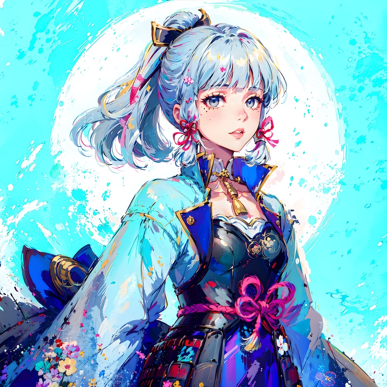 Kamisato Ayaka Genshin Impact Digital Poster, Ayaka Artful Art ...