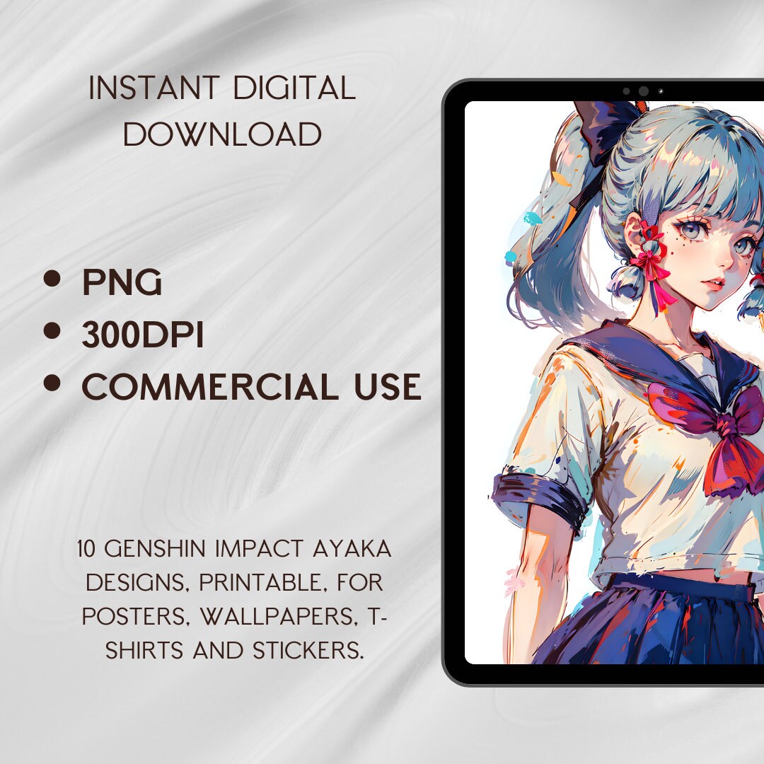 Kamisato Ayaka Genshin Impact Digital Poster, Ayaka Artful Art ...