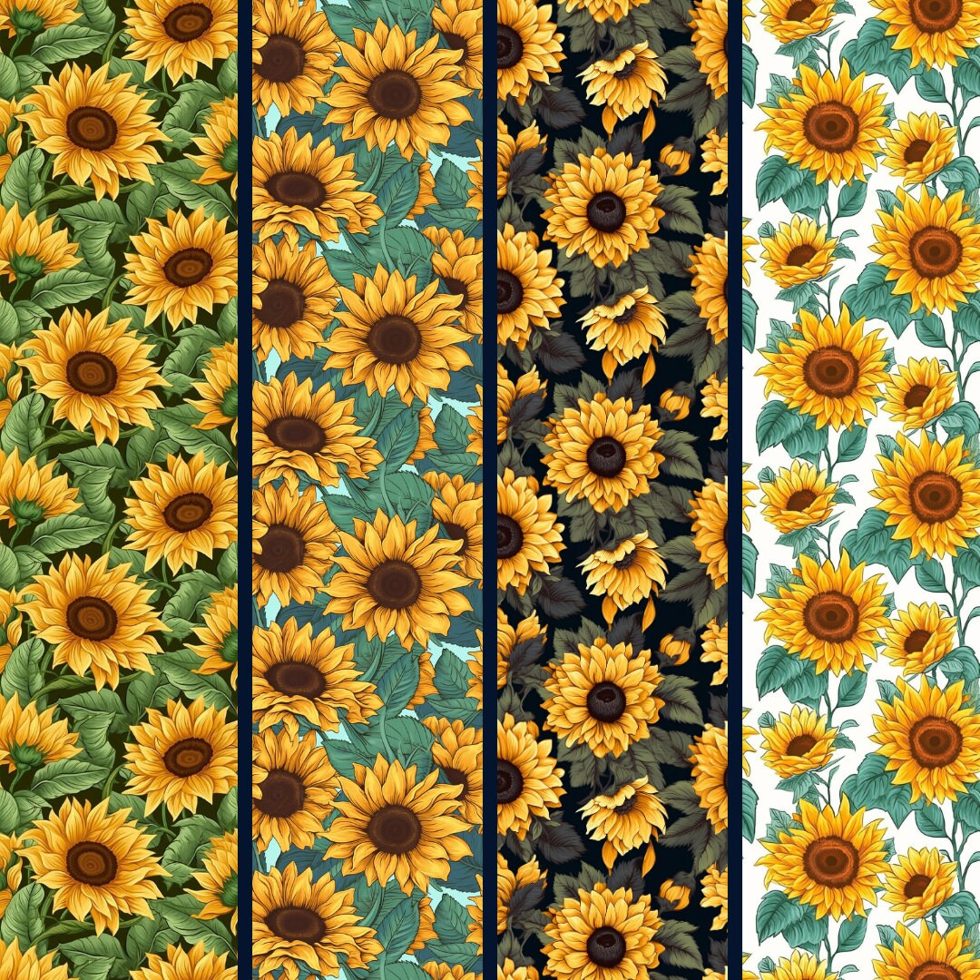 35 Sunflowers Summer Seamless Pattern, Repeating Digital Paper ...