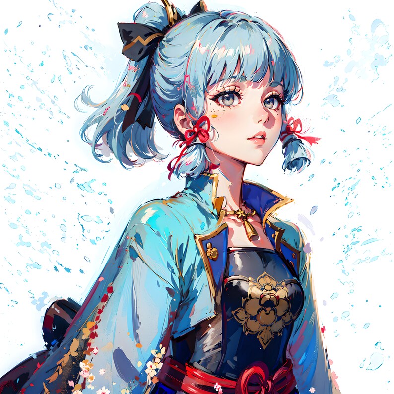Kamisato Ayaka Genshin Impact Digital Poster, Ayaka Artful Art ...