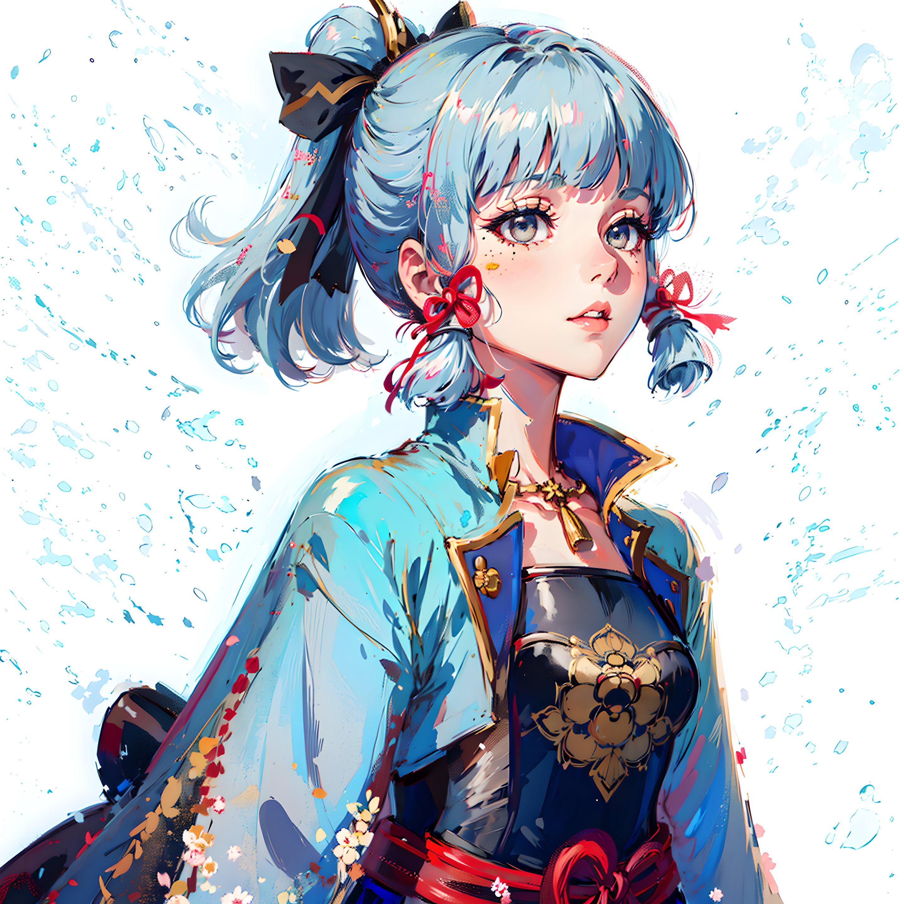 Kamisato Ayaka Genshin Impact Digital Poster, Ayaka Artful Art ...