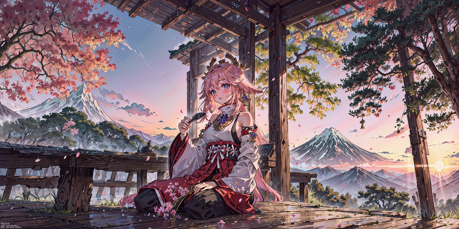 Yae Miko Genshin Impact Digital Poster, Yae Miko Digital Stickers, Miko ...