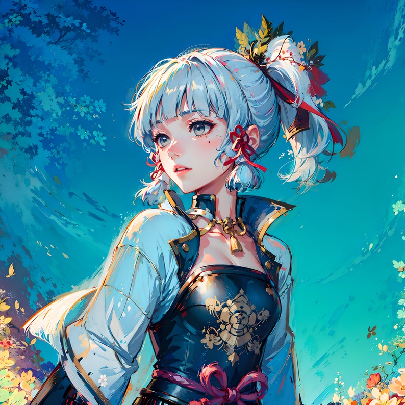 Kamisato Ayaka Genshin Impact Digital Poster, Ayaka Artful Art ...
