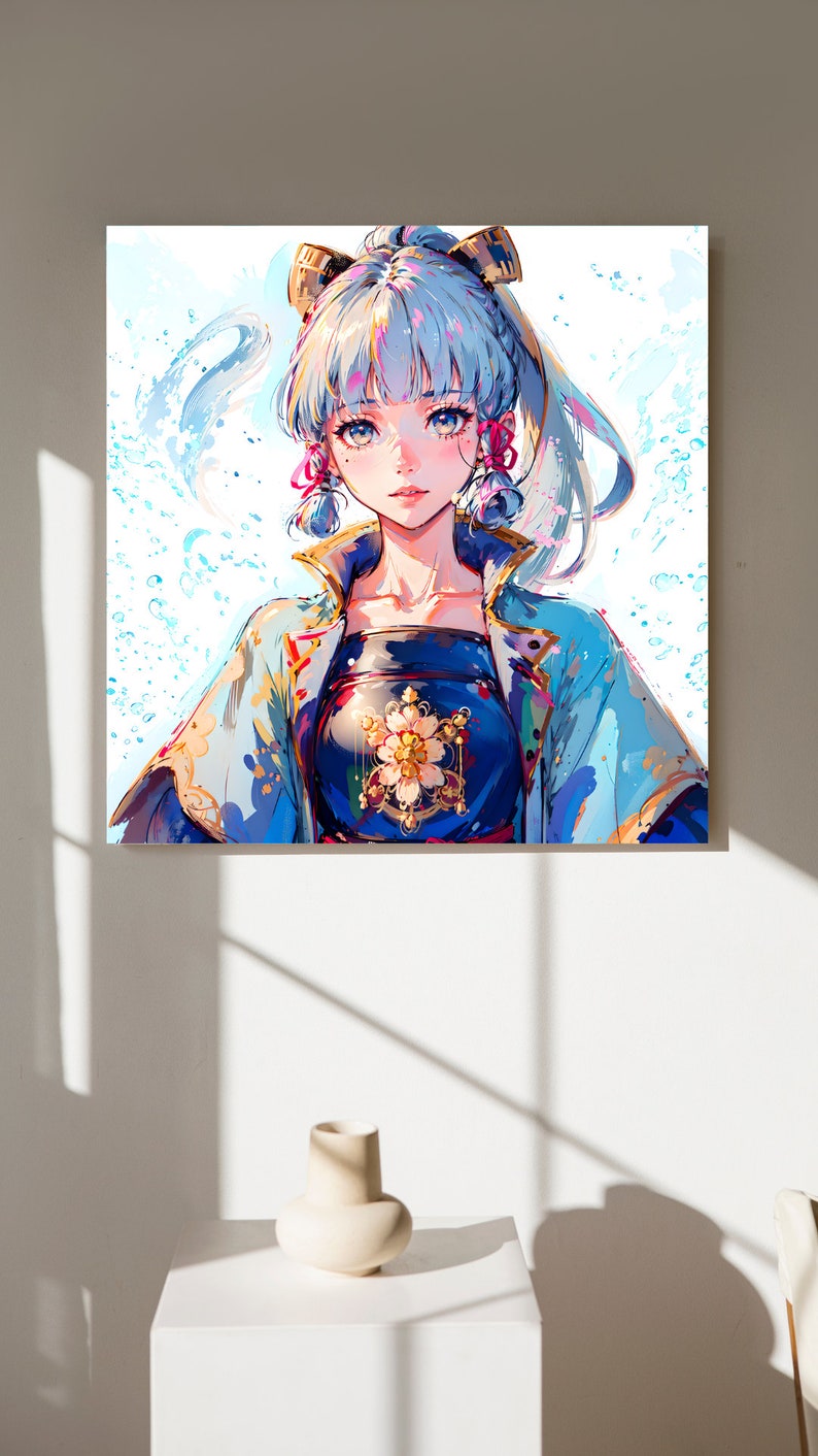 Kamisato Ayaka Genshin Impact Digital Poster, Ayaka Artful Art ...