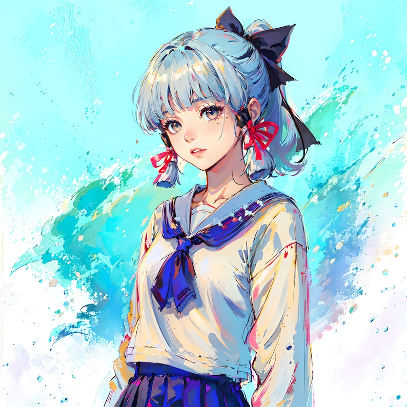 Kamisato Ayaka Genshin Impact Digital Poster, Ayaka Artful Art ...