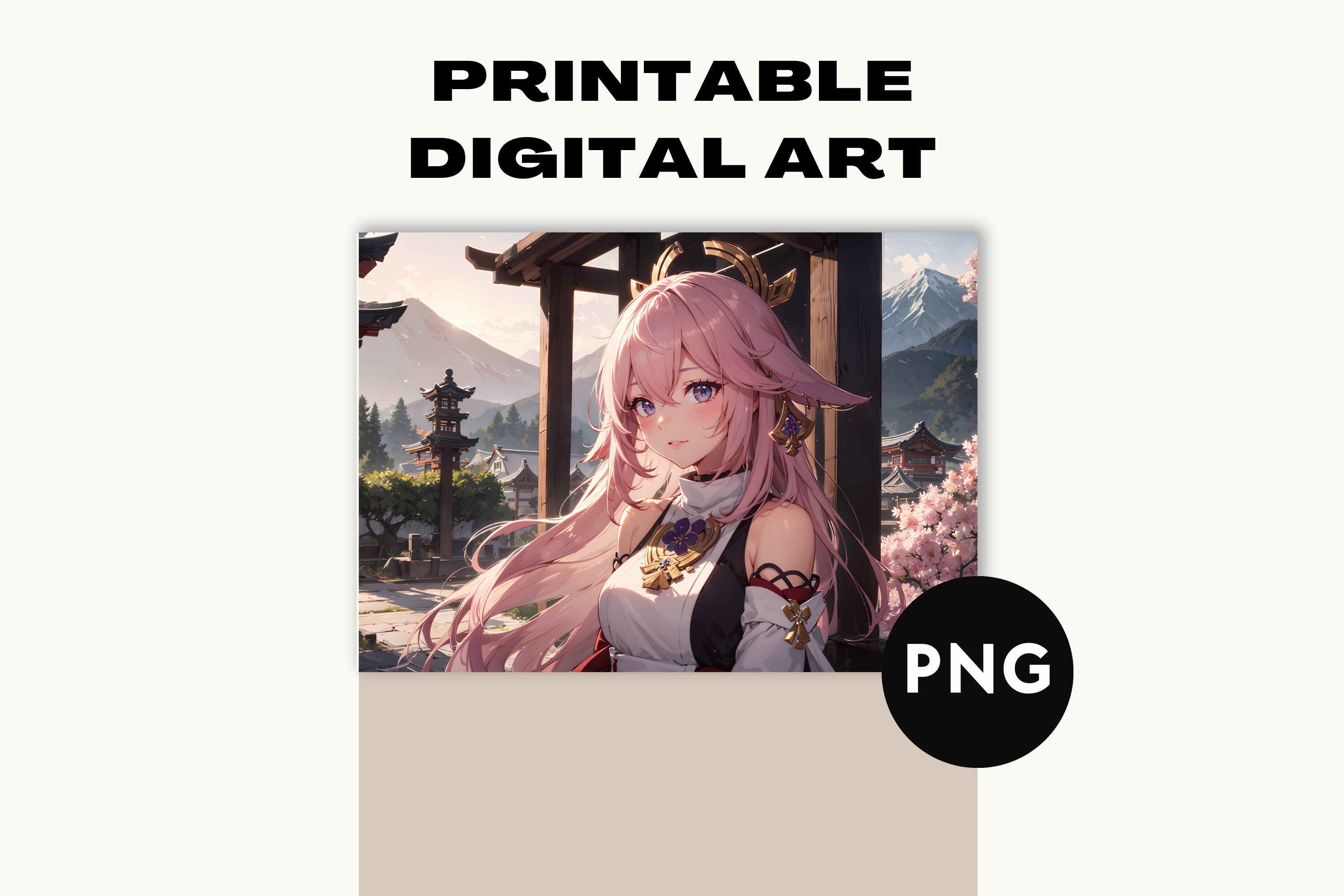 Yae Miko Genshin Impact Digital Poster, Yae Miko Digital Stickers, Miko ...