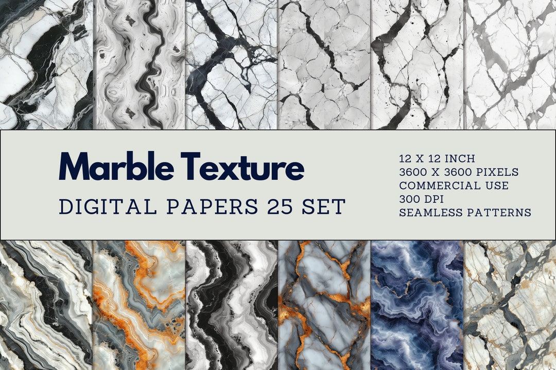 Marble Texture Digital Paper, Dark Marble Pattern, Natural Marble ...