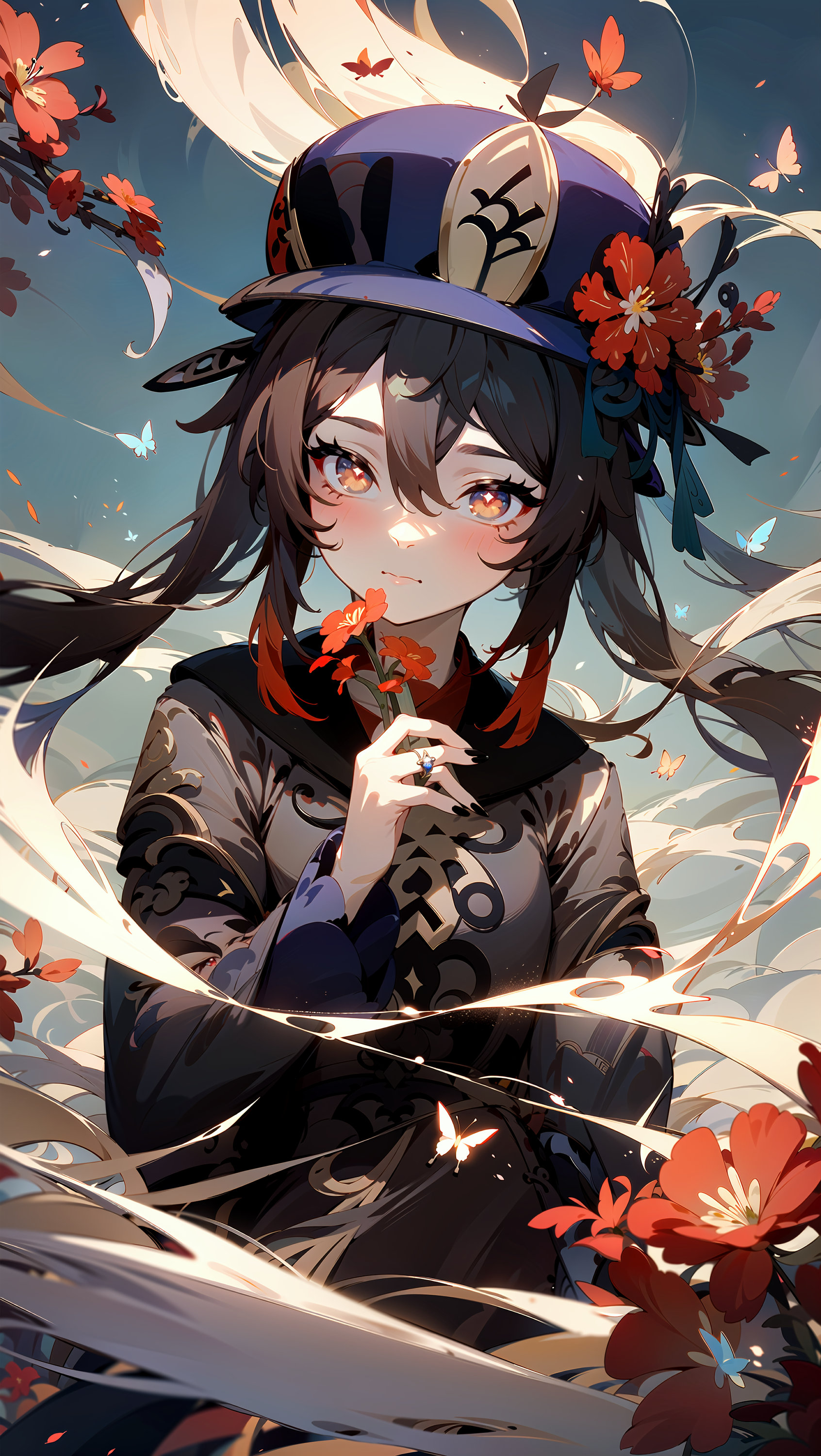 Hu Tao Genshin Impact Fan Art, Digital Paper Set, Printable Stickers ...