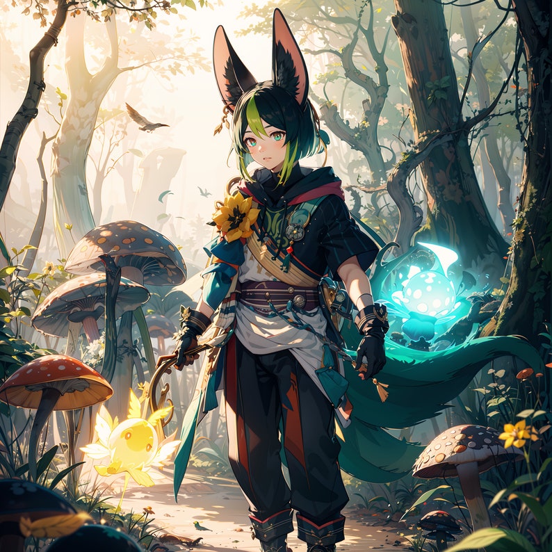 Tignari Genshin Impact Printable Art, Digital Paper Set, Stickers ...