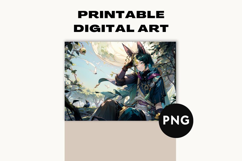 Tignari Genshin Impact Printable Art, Digital Paper Set, Stickers ...