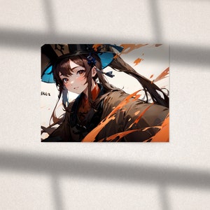 Hu Tao Genshin Impact Fan Art, Digital Paper Set, Printable Stickers ...