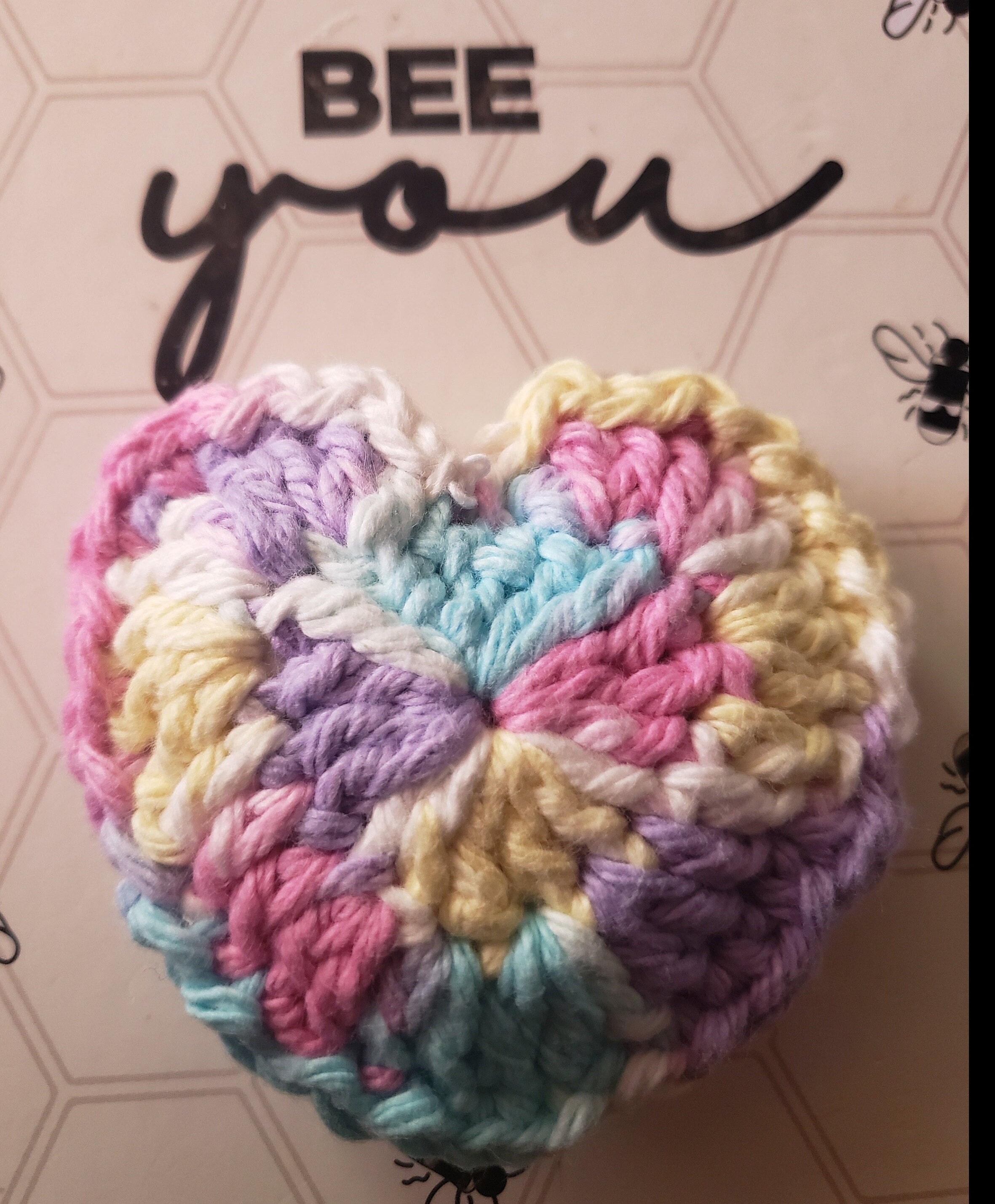 Crochet Puff Heart/ Crocheted 3D Heart - Etsy