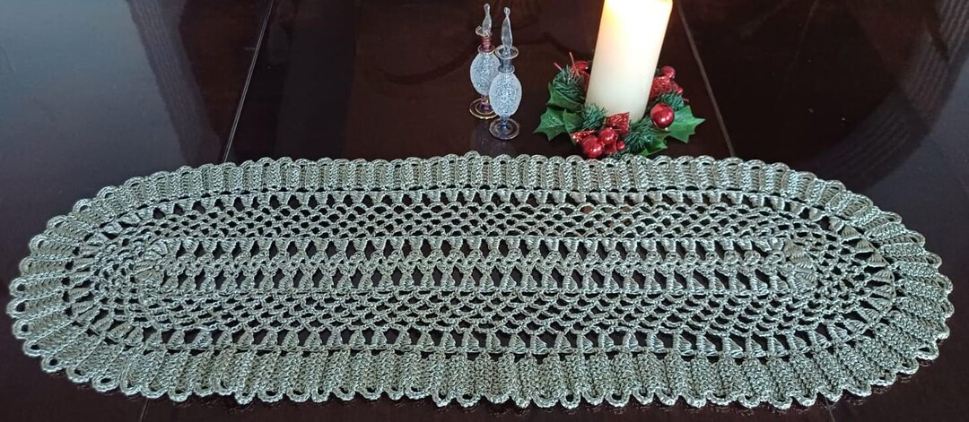 Oval Crochet Table Runner Pattern – Sparkling Lace-inspired DIY Table ...