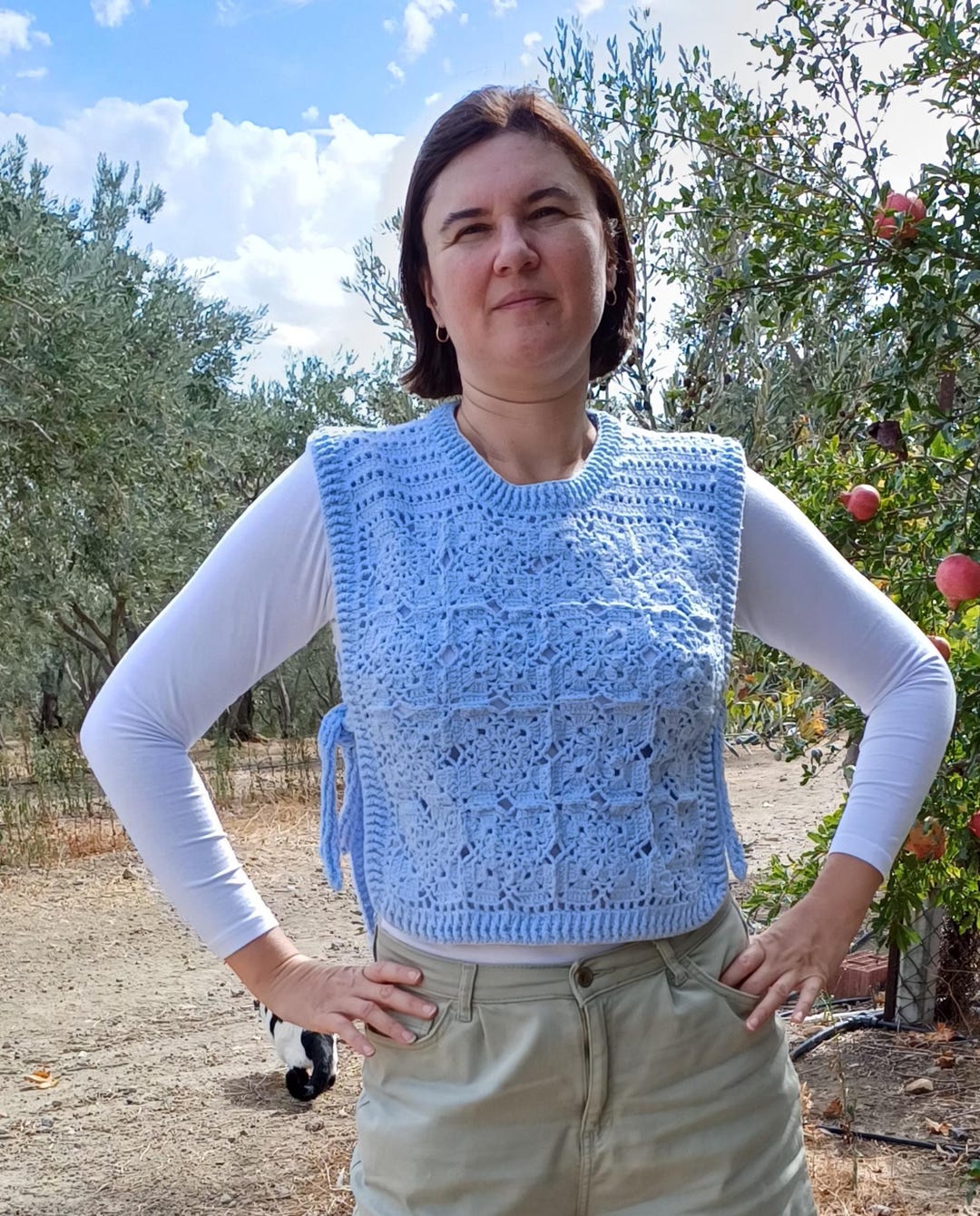 Crochet Bib Sweater, Handmade Wool Crochet Vest for Autumn and Winter ...