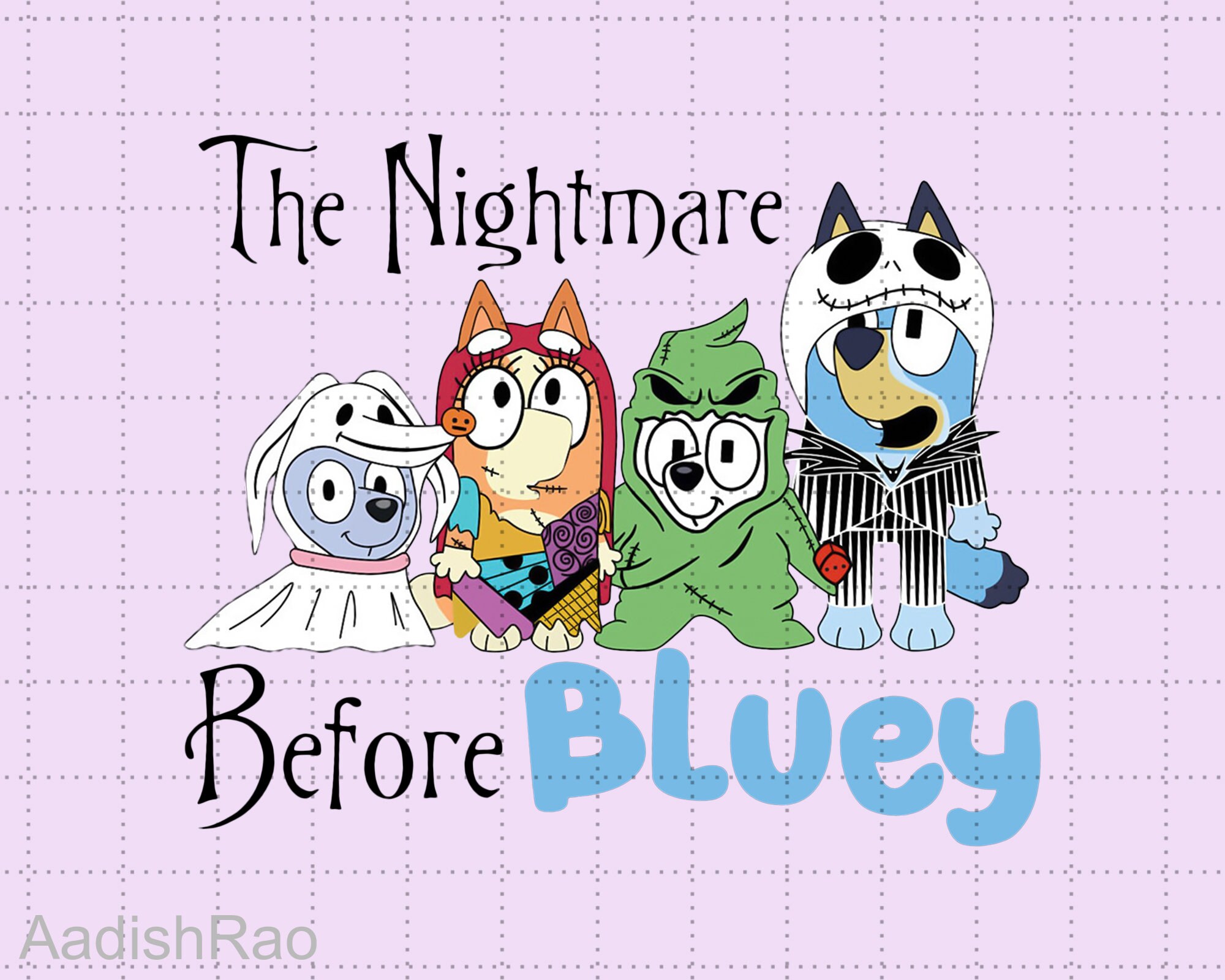 Bluey Halloween Digital File the Nightmare Before Bluey PNG - Etsy