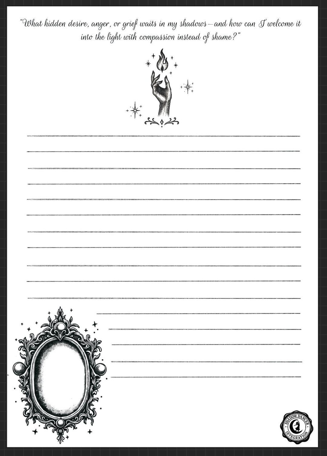 Gothic Shadow Work Journal Page: “what Hides Within Me?” Prompt ...
