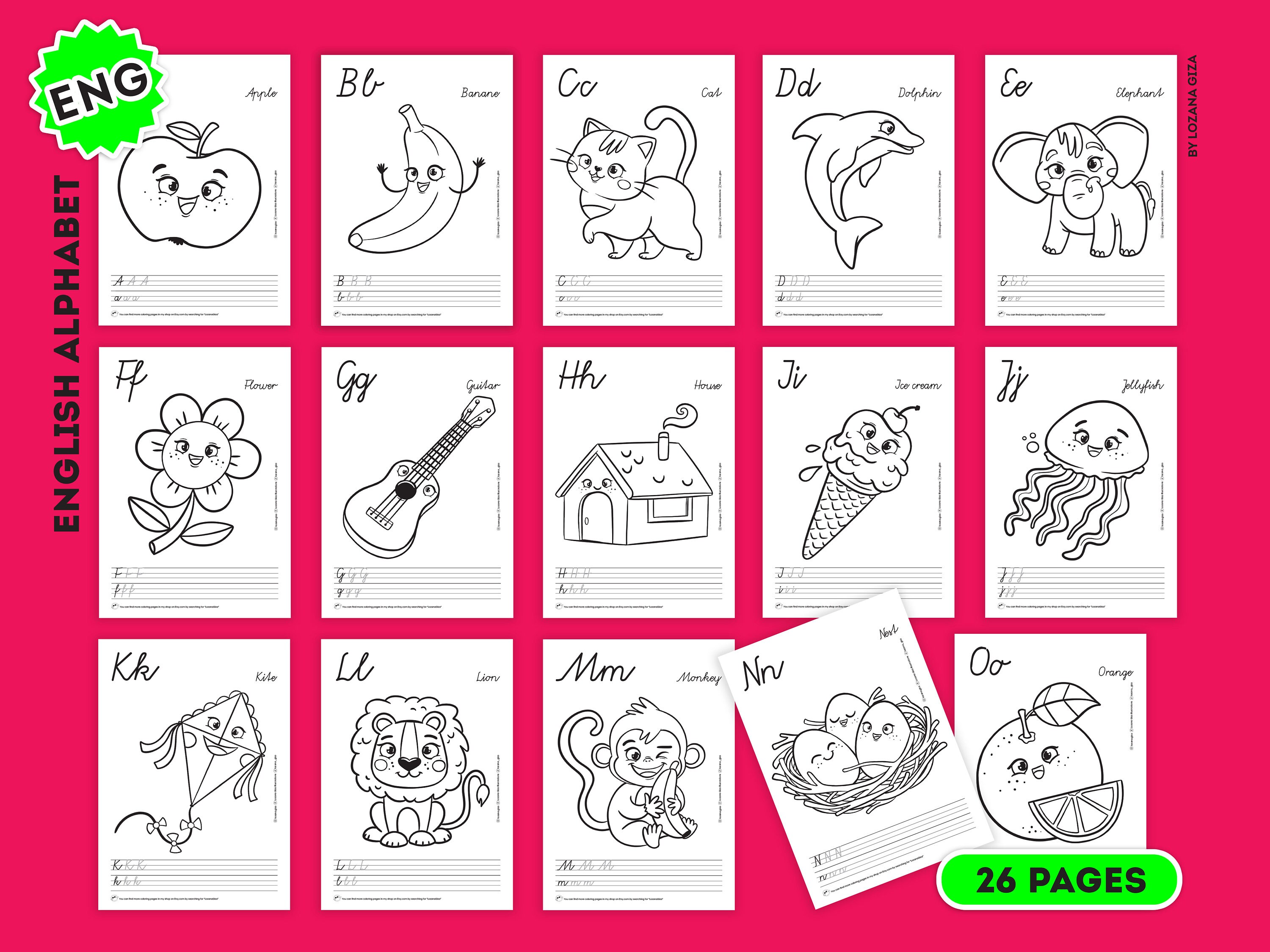 Printable Alphabet Coloring Pages, ABC Coloring, Alphabet Activity ...