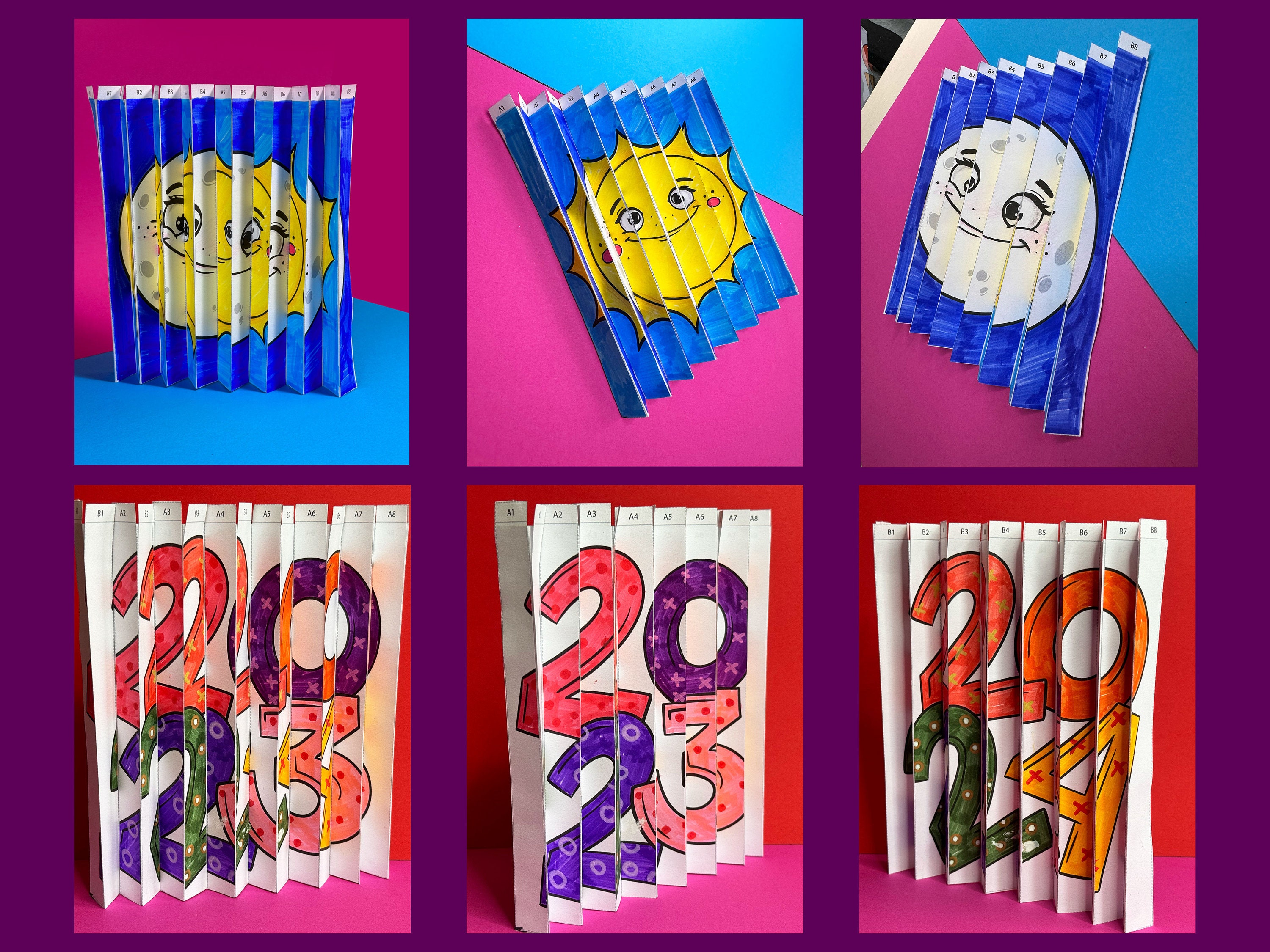 6 Agamographs, Optical Illusions, Printable Coloring Pages, Print ...