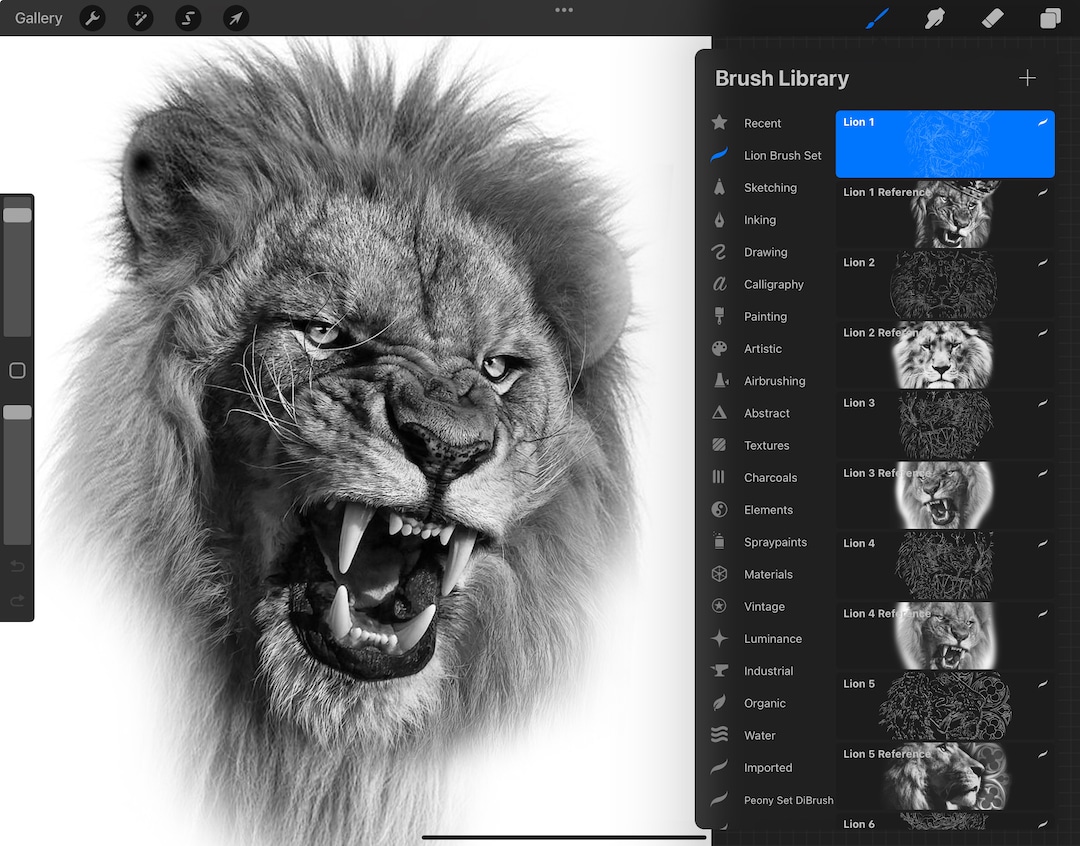 Lion Tattoo Procreate Stempels - Etsy