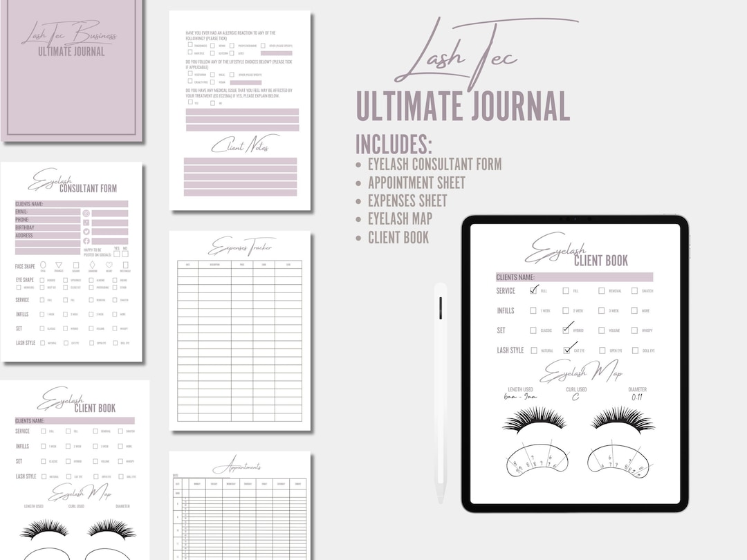 Lash Client Profile, Client Record Book, Lash Mapping PDF, Eyelash ...