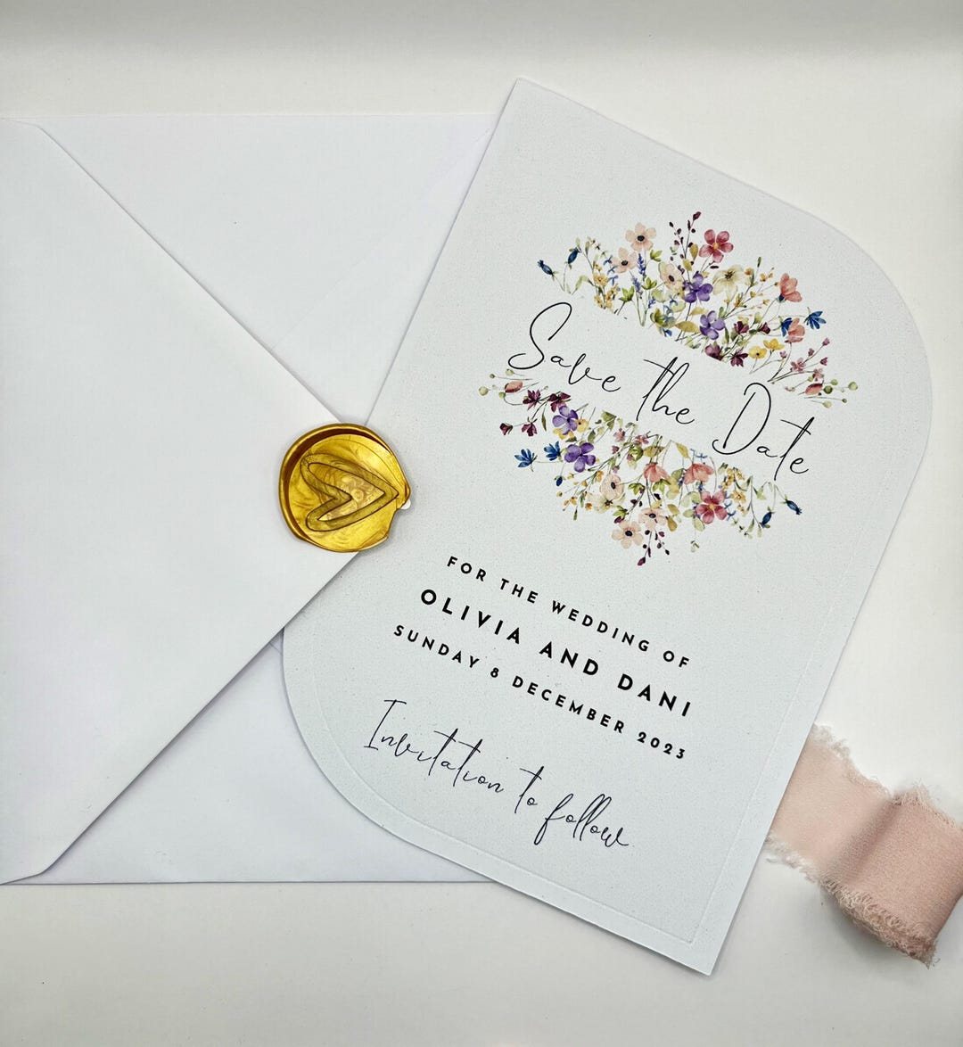 Printed Invitation + Save the Date, Pearlescent Elegant Wedding ...