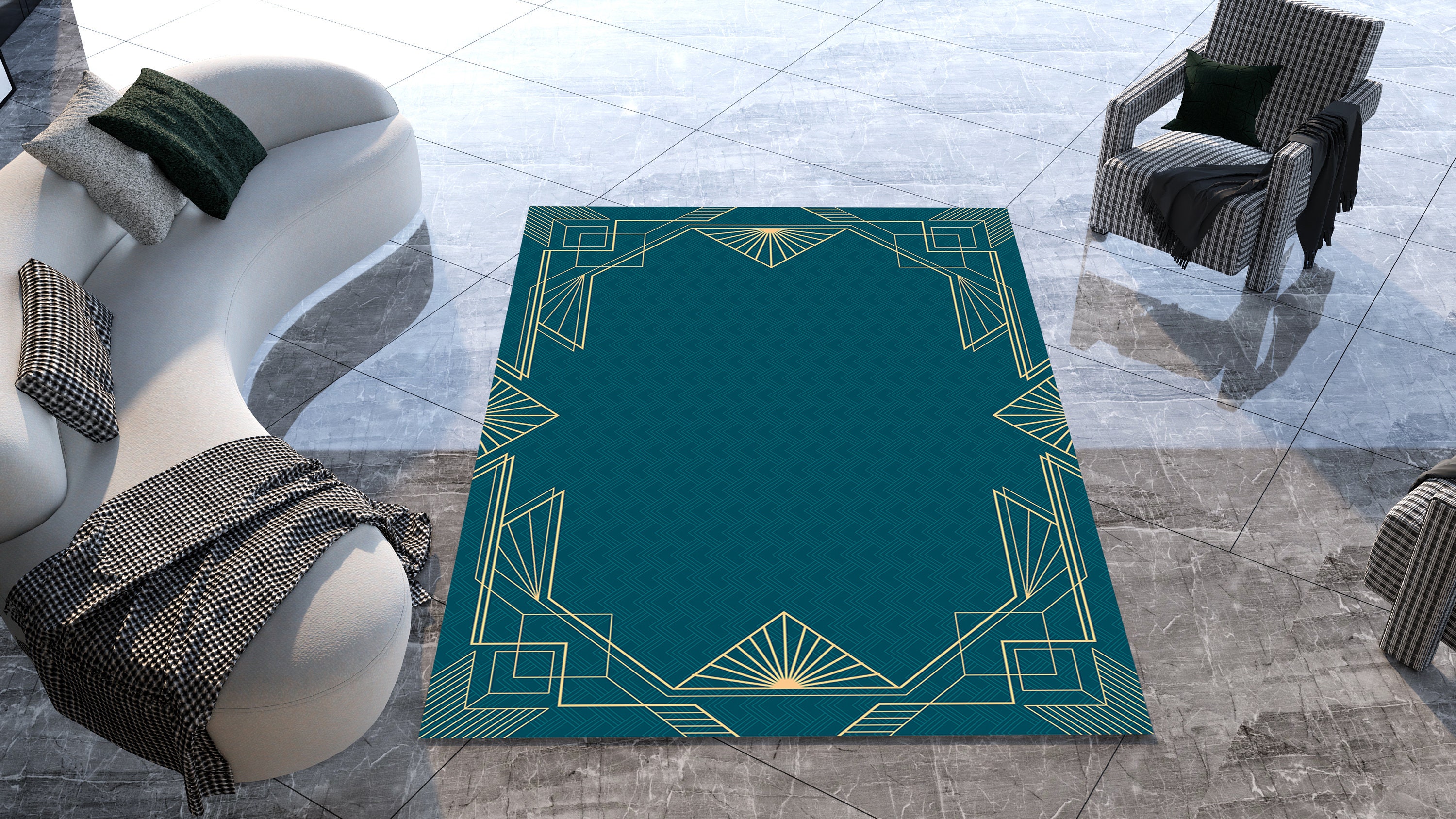 Art Deco Rug, Area Rug, Salon Rug, Living Room Rug, Decorative Rug ...