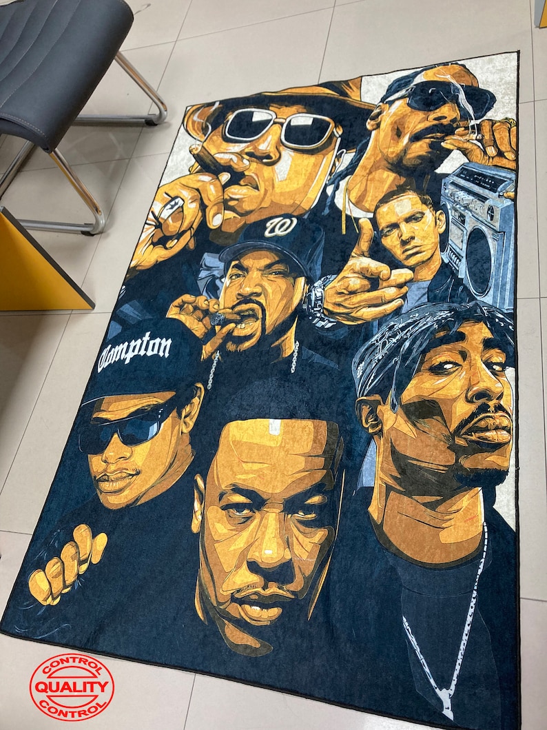 Art Deco Rug Indigo Blue and Beige Rug Area Rug Decorative - Etsy