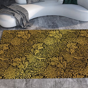 Art Nouveau Rug, Yellow and Black Rug, Art Deco Rug, Art Nouveau Decor ...