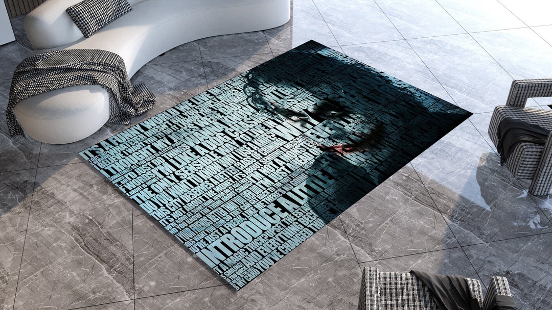 Joker Rug, Joker Heath Ledger, DC Comics Rug, Monochrome Rug, Superhero ...