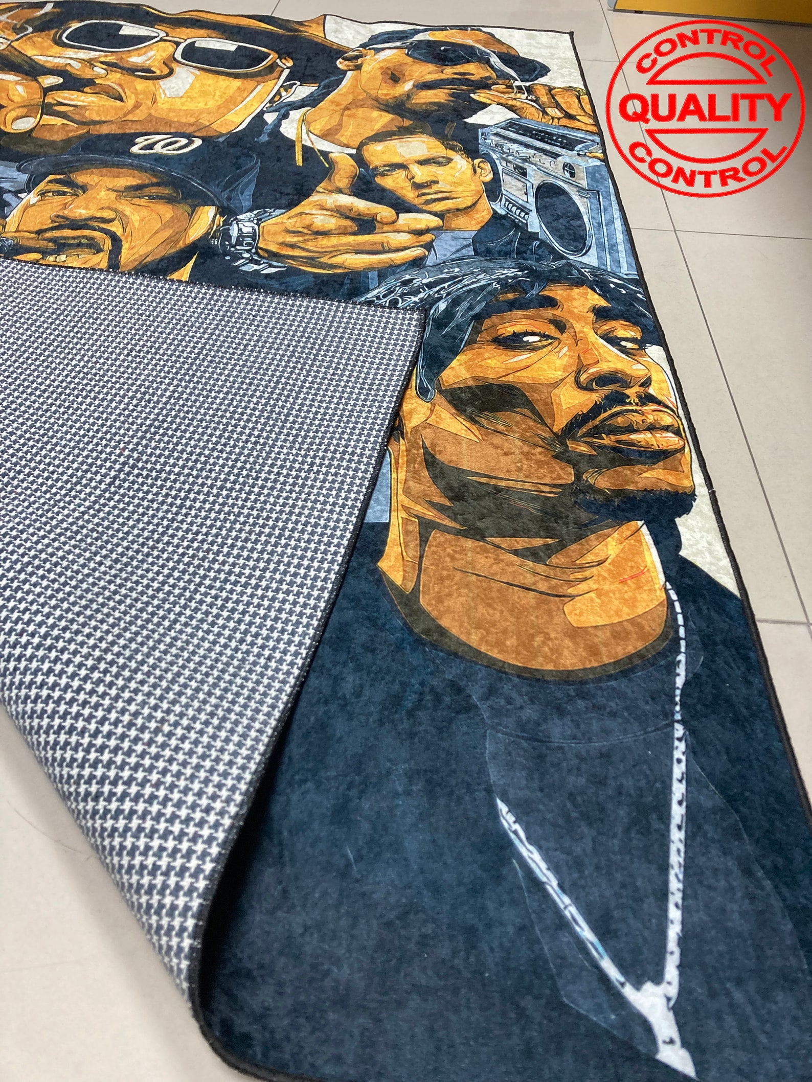 Art Deco Rug Indigo Blue and Beige Rug Area Rug Decorative - Etsy