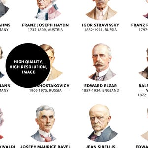 56 Great Composers Poster. Music Lover Gift. Composers Infographics ...