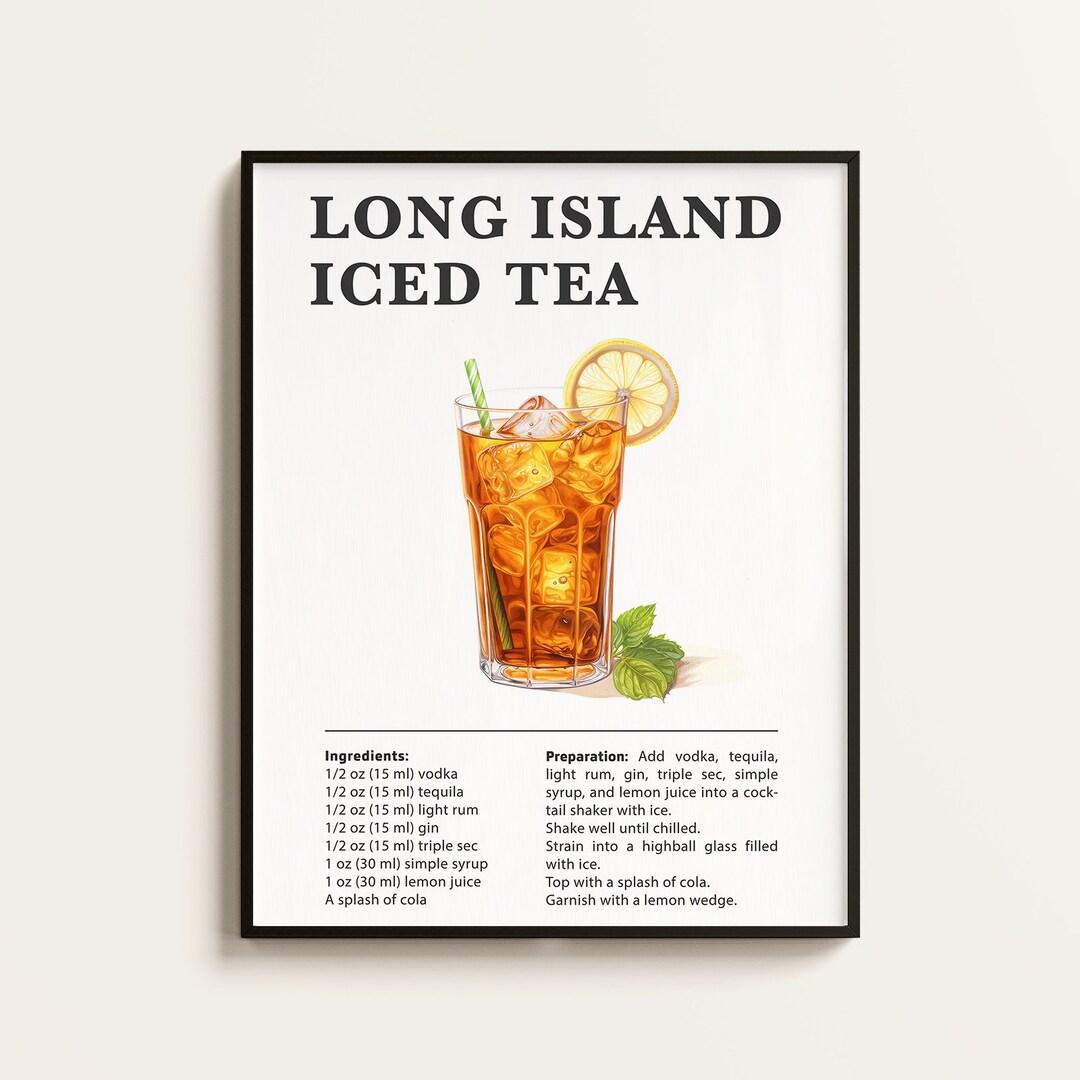Long Island Iced Tea Poster, Long Island Iced Tea Recipe, Cocktail ...