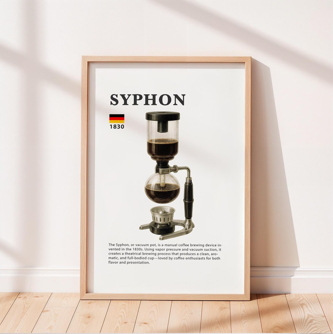 Syphon Coffee Poster: Brewing Infographic, Barista Art (digital ...