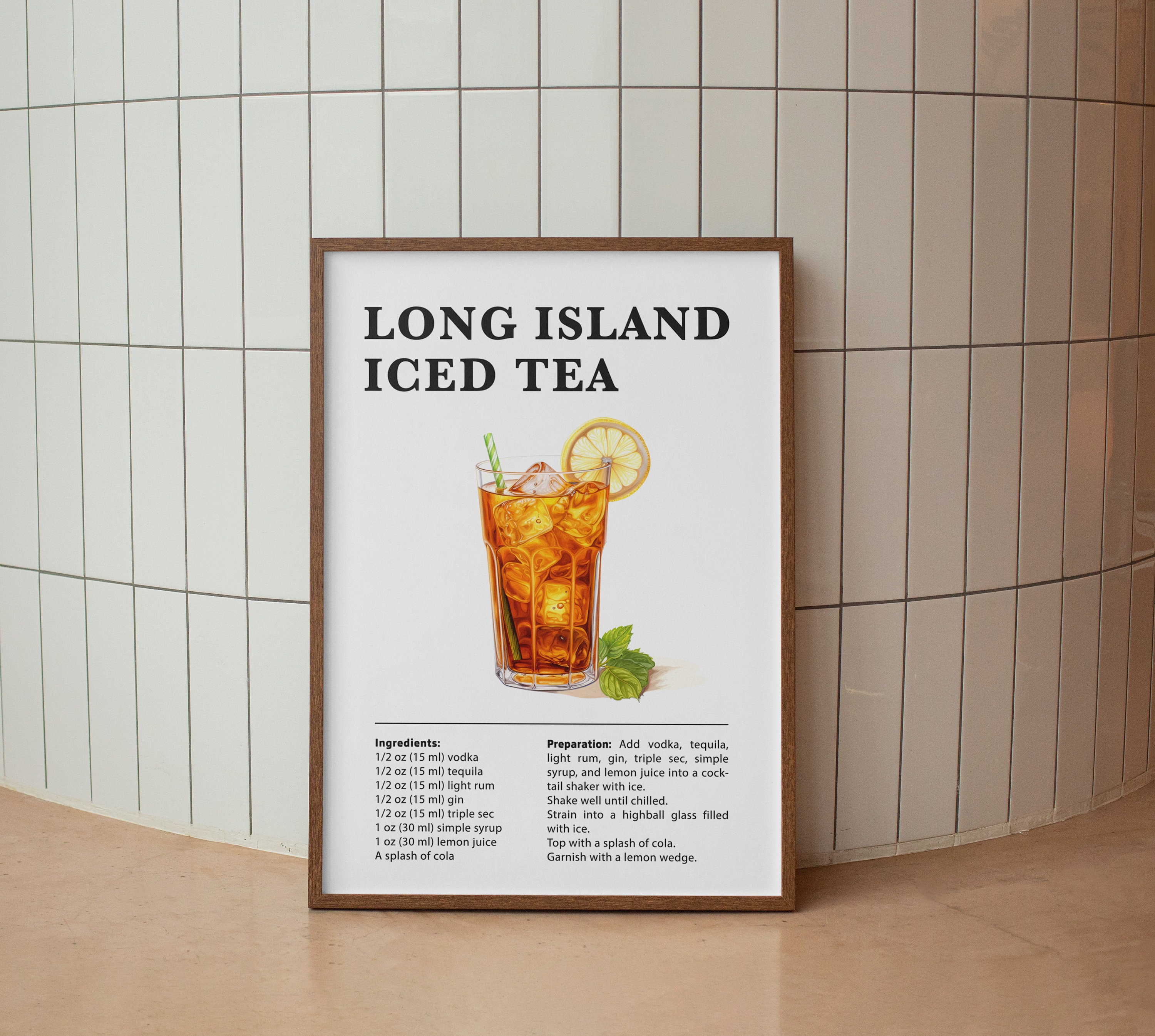 Long Island Iced Tea Poster, Long Island Iced Tea Recipe, Cocktail ...
