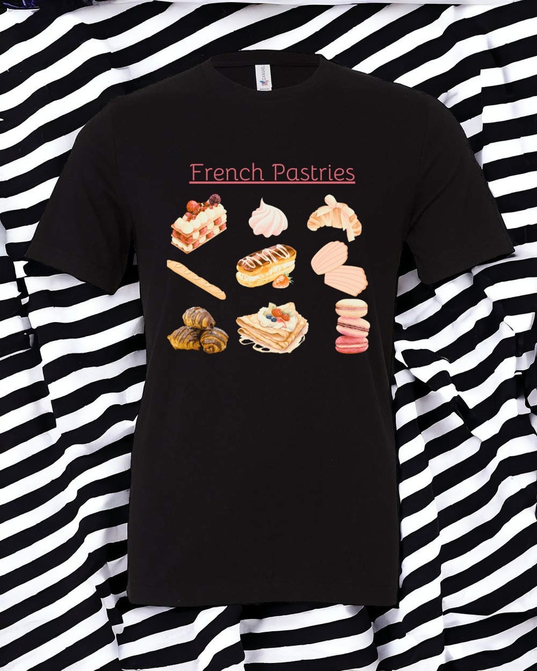 French Pastries Tshirt, French Inspired Gift, Gifts for Paris Lovers ...