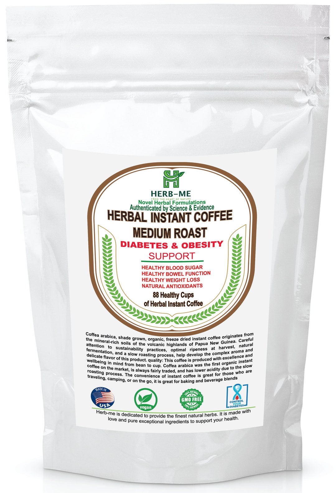 Instant Coffee - Healthy Blood Sugar& Weight Loss - Organic Medium ...