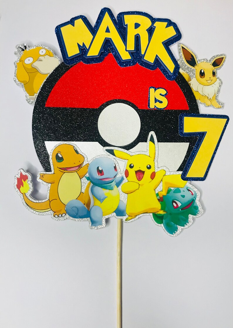 Personalised Pokemon Cake Topper - Etsy