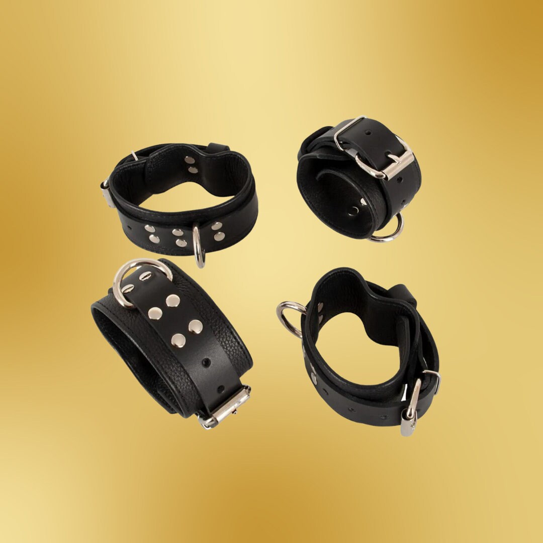 Bdsm Leather Bed Restraint Bed Restraint Set Bondage Bed Etsy