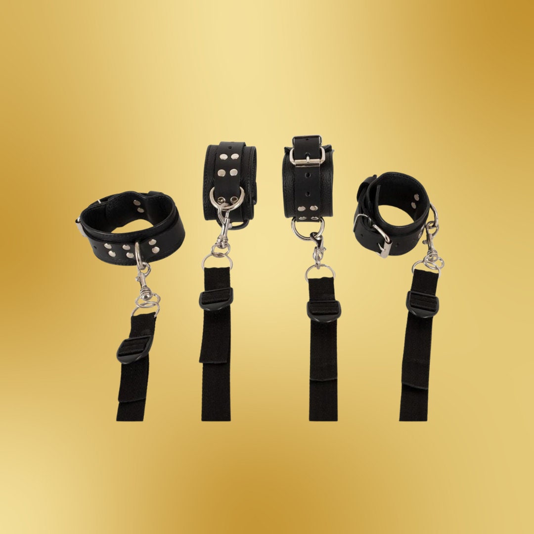 Bdsm Leather Bed Restraint Bed Restraint Set Bondage Bed Etsy