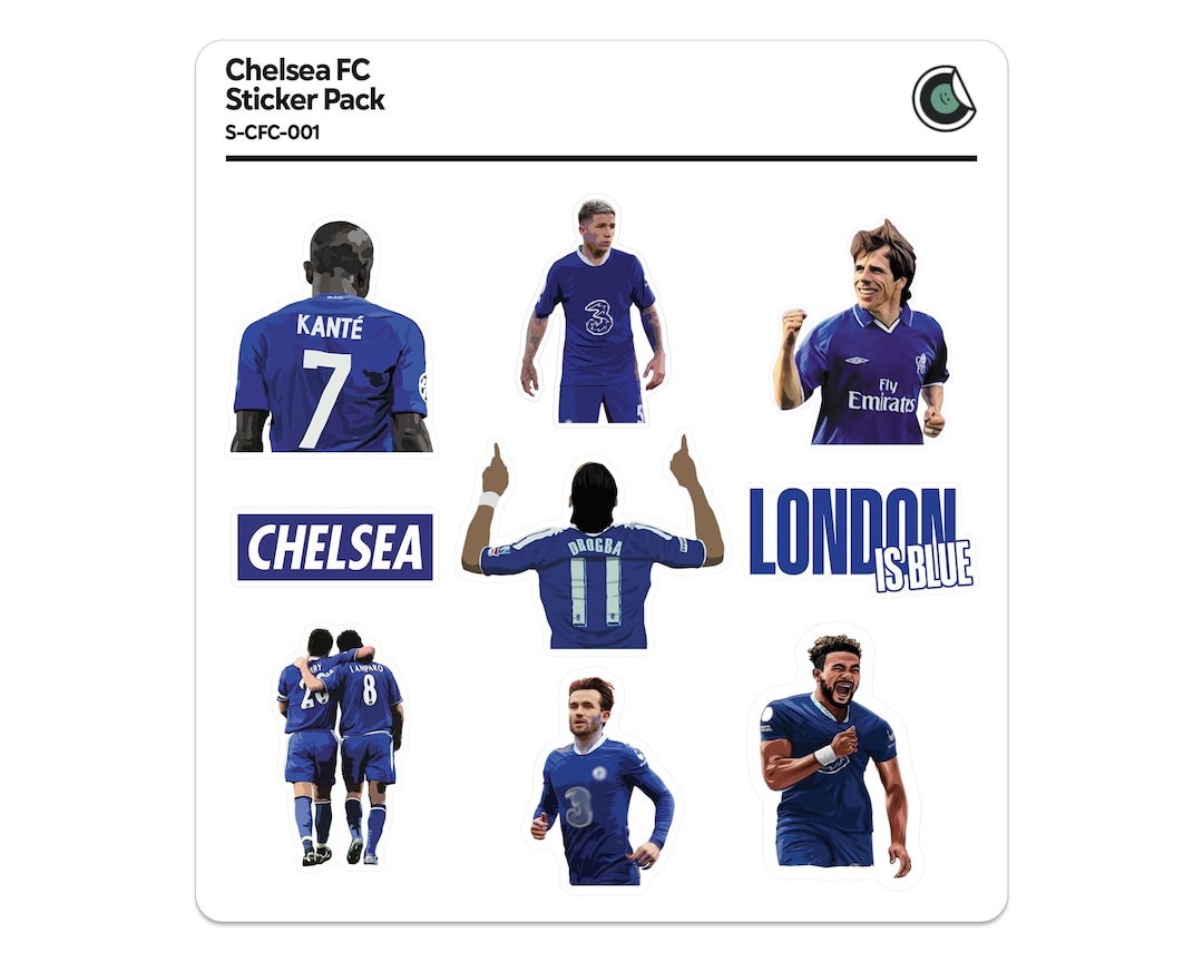 Chelsea Football Club Vinyl Sticker Pack, Premier League Stickers ...