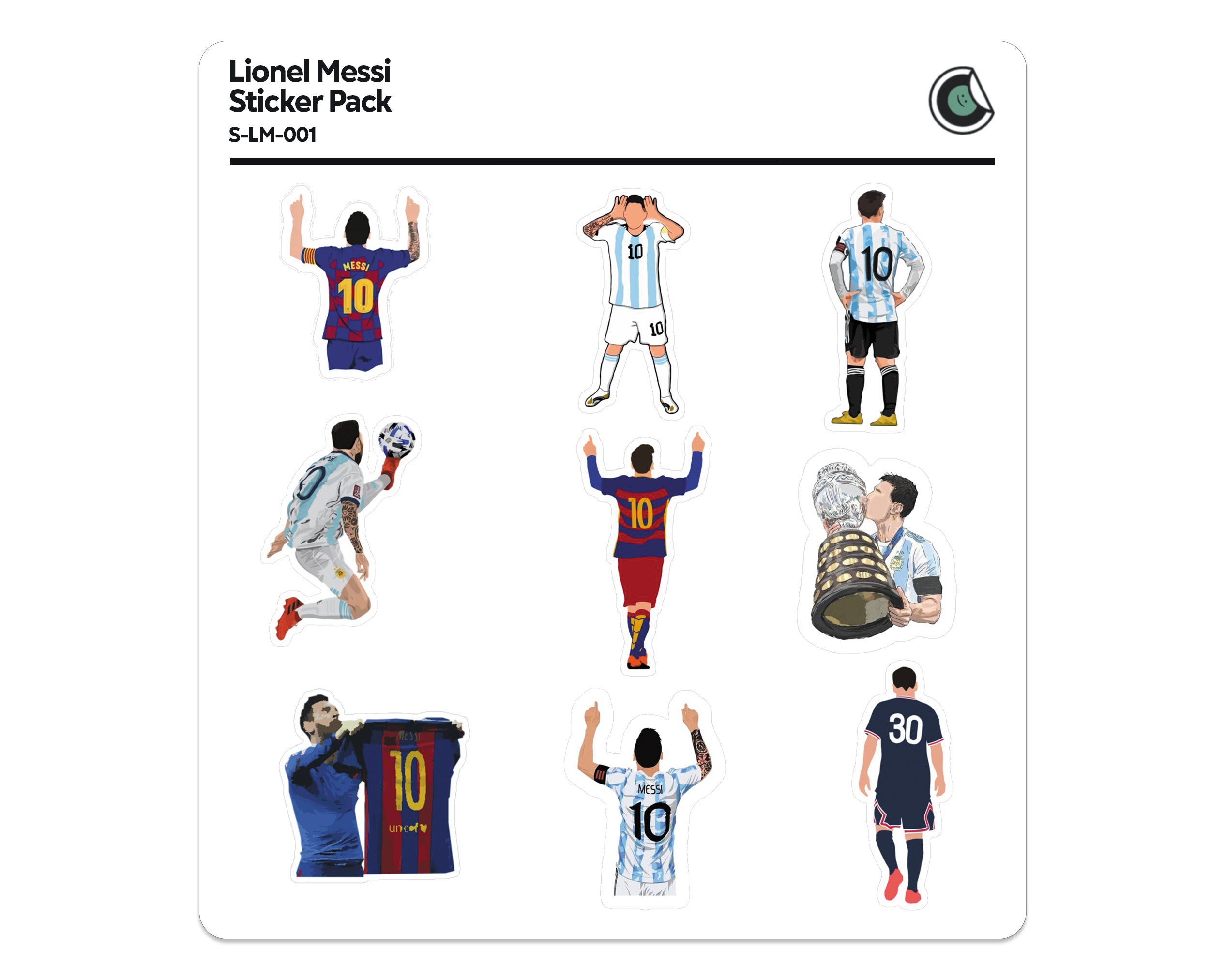 25% OFF Lionel Messi Vinyl Sticker Pack, Football Stickers, Messi ...