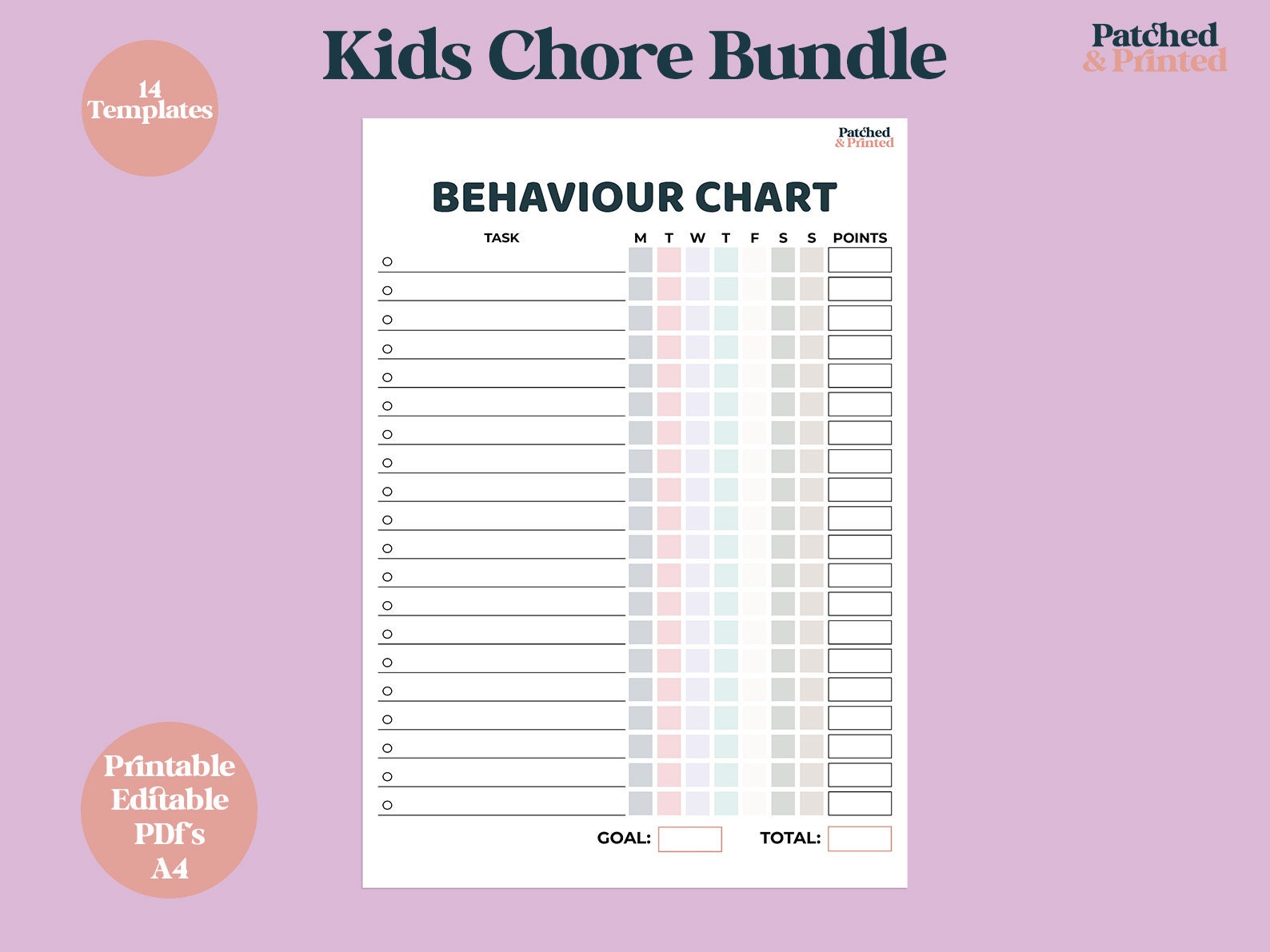 Kids Chore Charts, Editable and Printable, Reward, Allowance, Screen ...