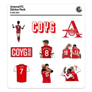 Arsenal Football Vinyl Sticker Pack, Gunners Stickers, Football ...