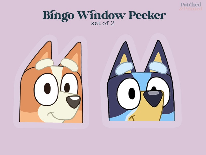 Cute Bluey and Bingo Window Peeker Sticker | Adorable Cartoon Dog Bluey ...