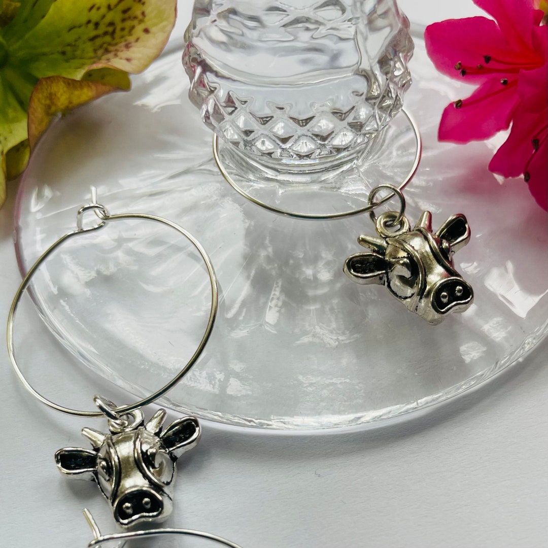 Cow Charms, Cow Gifts, Wine Glass Charms, Birthday Gifts, Glass Charms ...